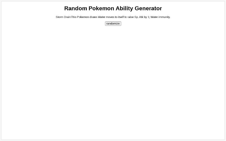 Random Pokemon Ability Generator