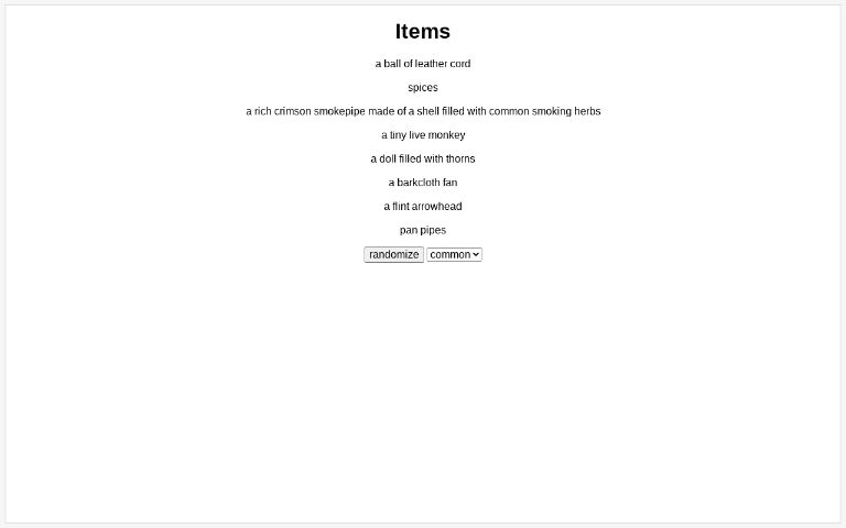 Items ― Perchance Generator