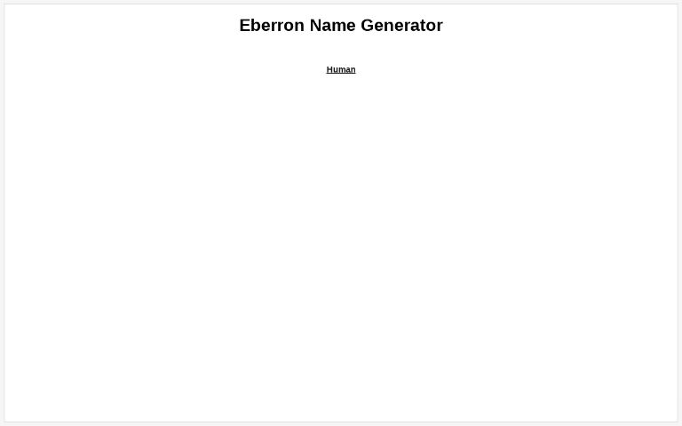 Eberron Name Generator