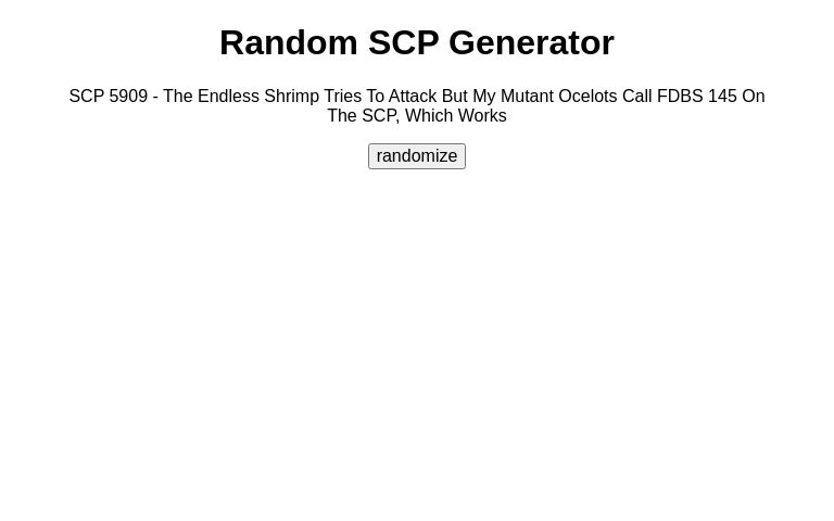 Random SCP Generator
