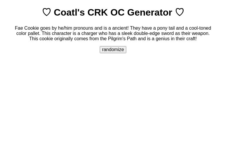 Coatl's CRK OC Generator ♡