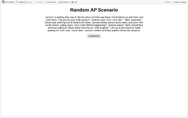 Random AP Scenario ― Perchance Generator