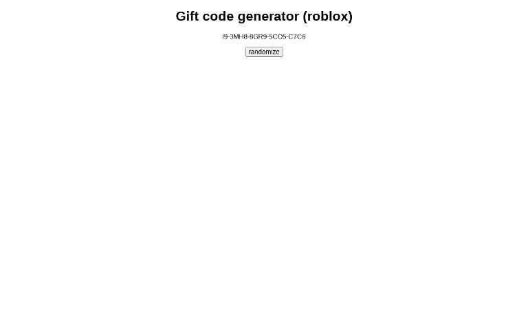 Gift code generator (roblox)