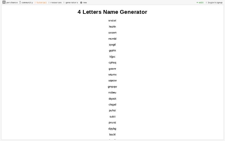 4 Letters Name Generator