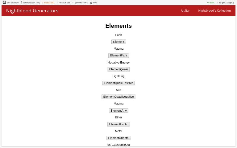 Elements ― Perchance Generator