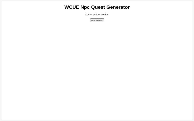 WCUE Npc Quest Generator
