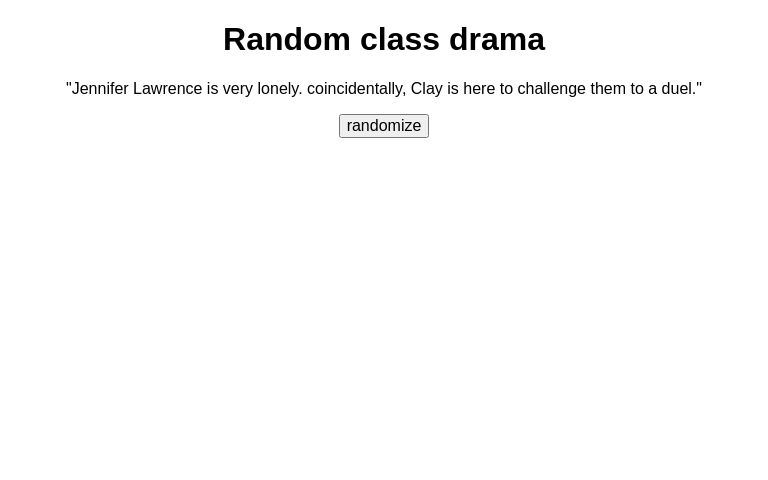 Random class drama ― Perchance Generator
