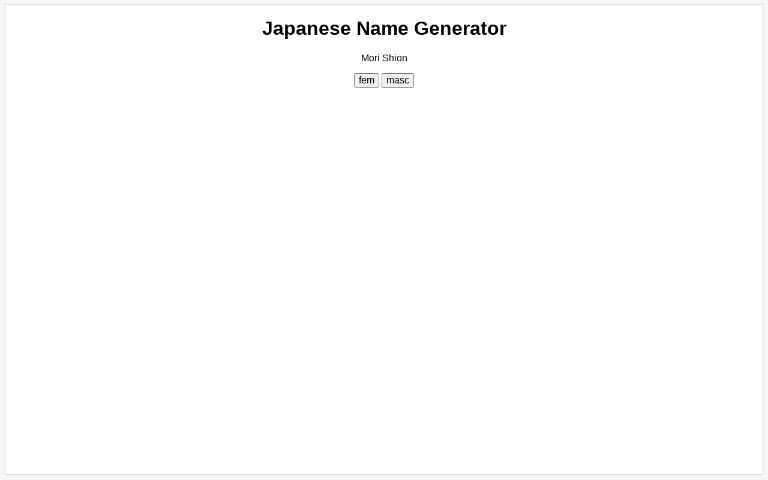 Japanese Name Generator