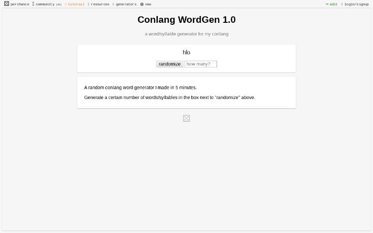 Conlang WordGen 1.0 ― Perchance Generator