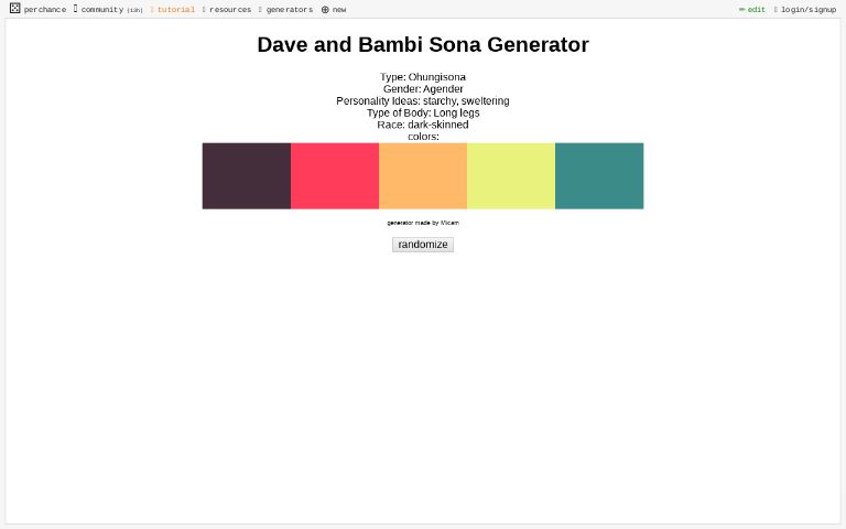 Dave and Bambi Sona Generator