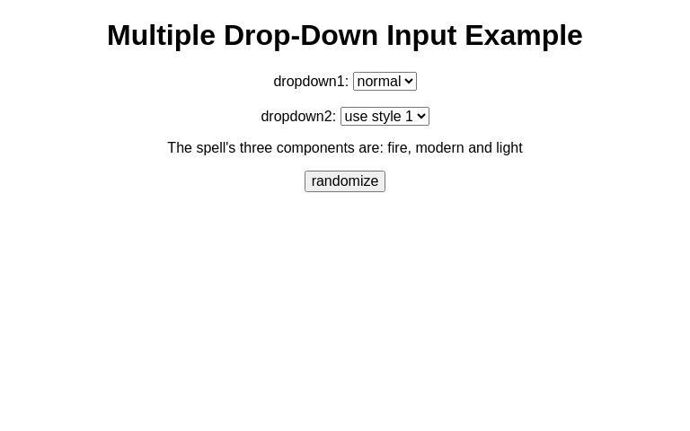 Multiple Drop-Down Input Example ― Perchance Generator