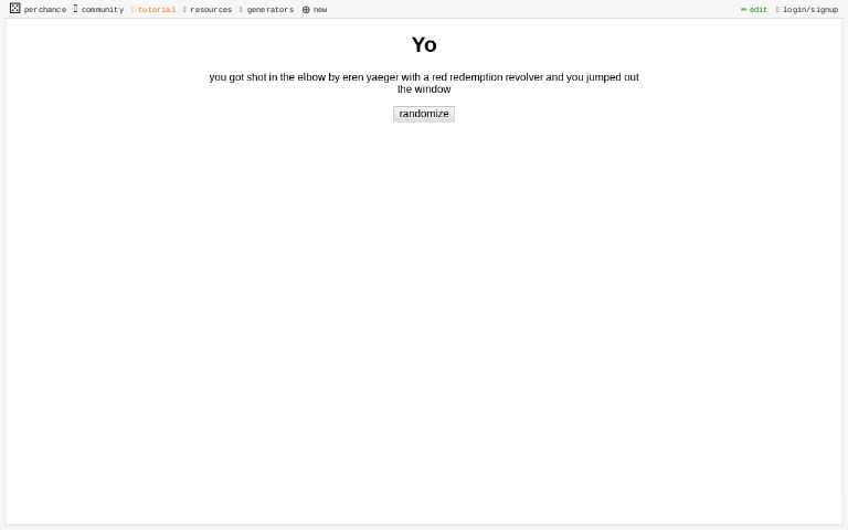 Yo ― Perchance Generator