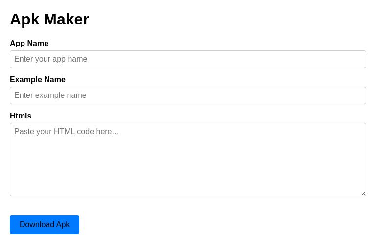 Apk Maker ― Perchance Generator