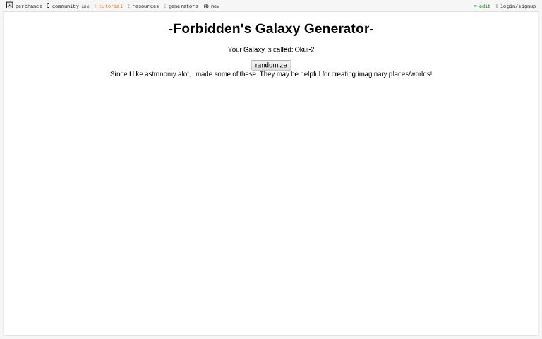 -Forbidden's Galaxy Generator-