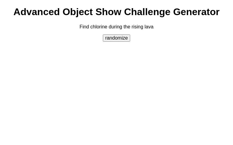 Advanced Object Show Challenge Generator