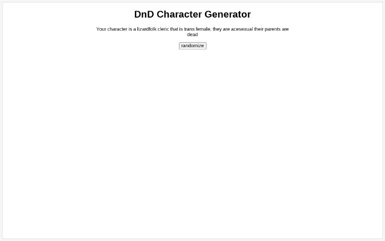 DnD Character Generator