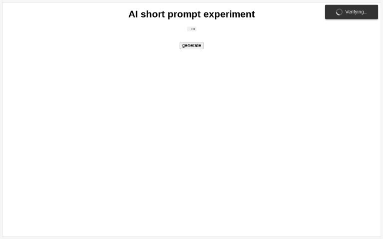 AI short prompt experiment ― Perchance Generator