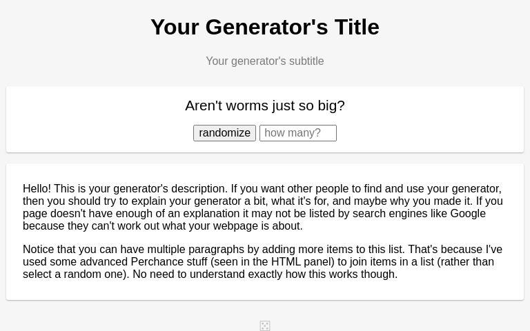 Basic Template ― Perchance Generator