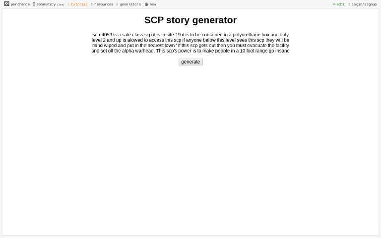 SCP story generator