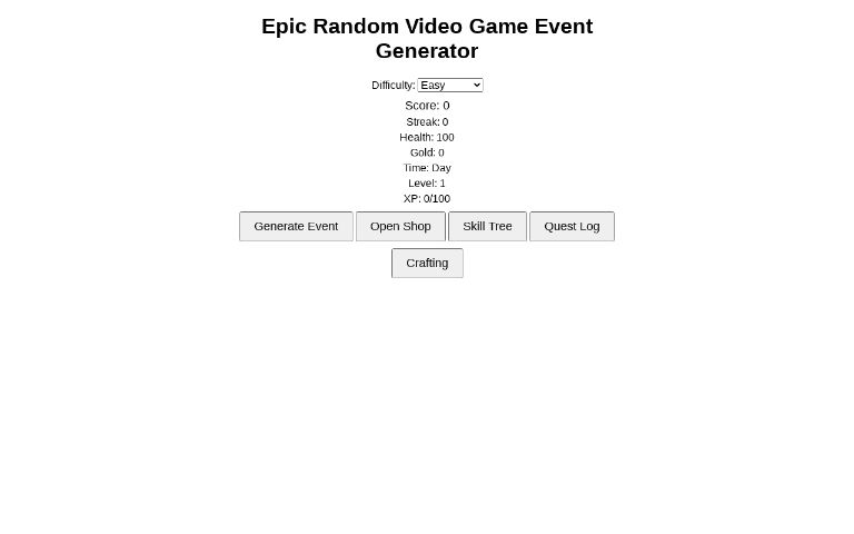 Epic Random Video Game Event Generator