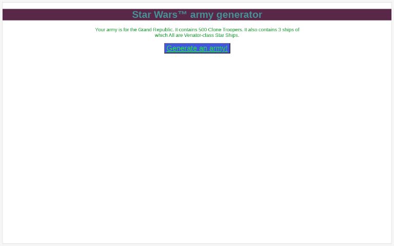 Star Wars™ army generator