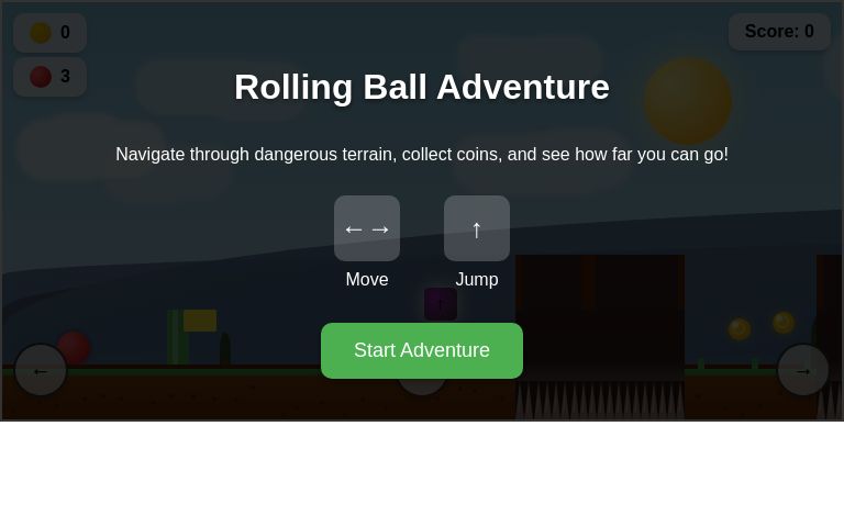 Rolling Ball Adventure ― Perchance Generator