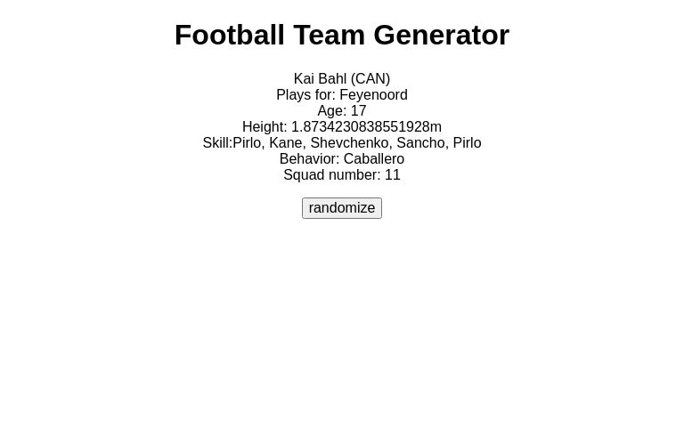 Football Team Generator