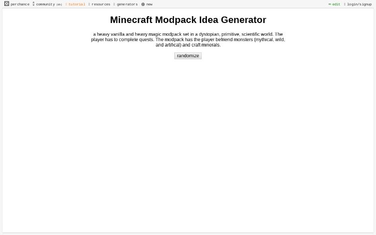 Minecraft Modpack Idea Generator