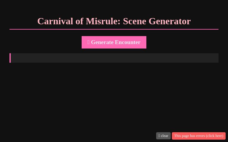Carnival of Misrule: Scene Generator