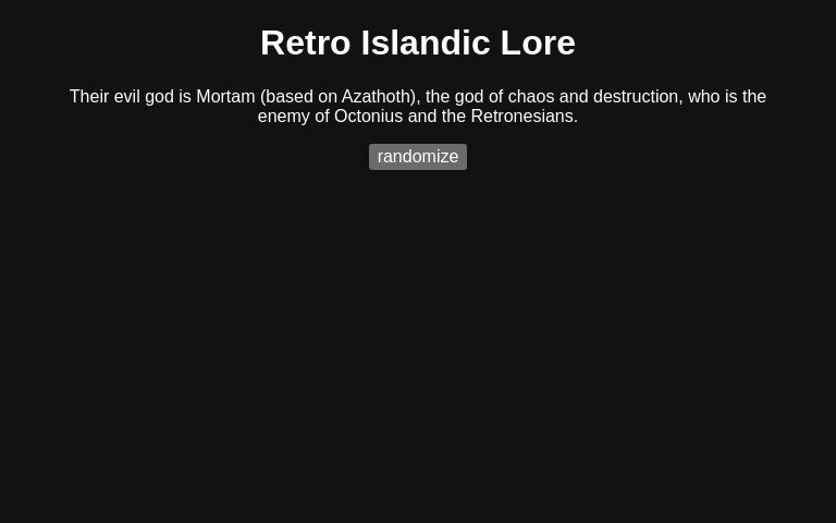Retro Islandic Lore ― Perchance Generator