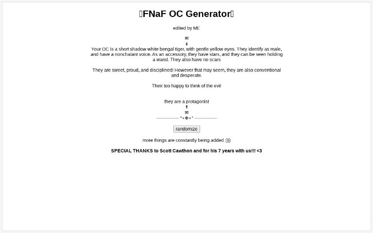 【FNaF OC Generator】