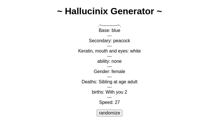 Hallucinix Generator