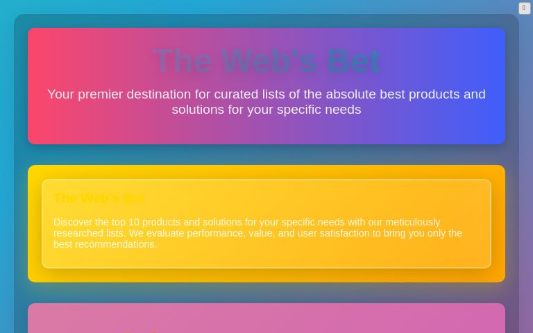 The Web's Bet ― Perchance Generator