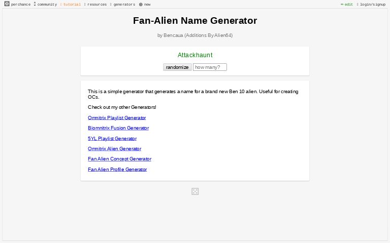 Fan-Alien Name Generator