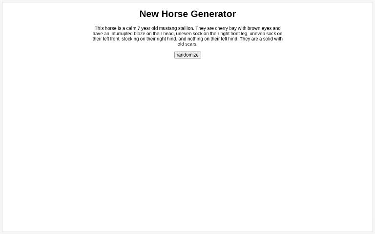 New Horse Generator