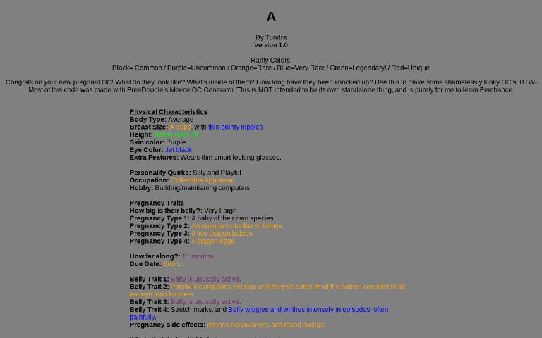 A ― Perchance Generator