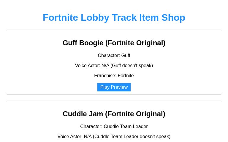 Fortnite Lobby Track Item Shop ― Perchance Generator