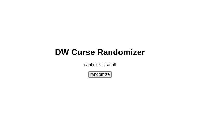 DW Curse Randomizer ― Perchance Generator