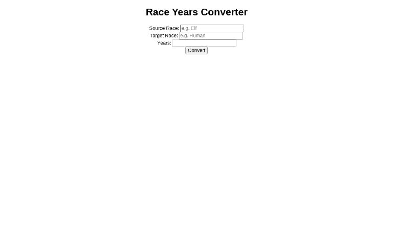 Race Years Converter ― Perchance Generator