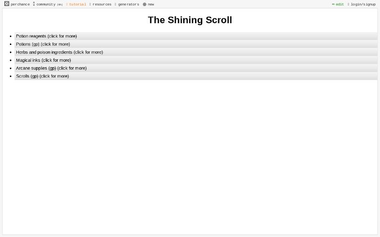 The Shining Scroll ― Perchance Generator