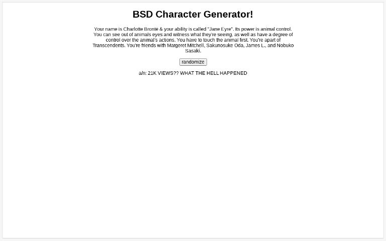 BSD Character Generator!