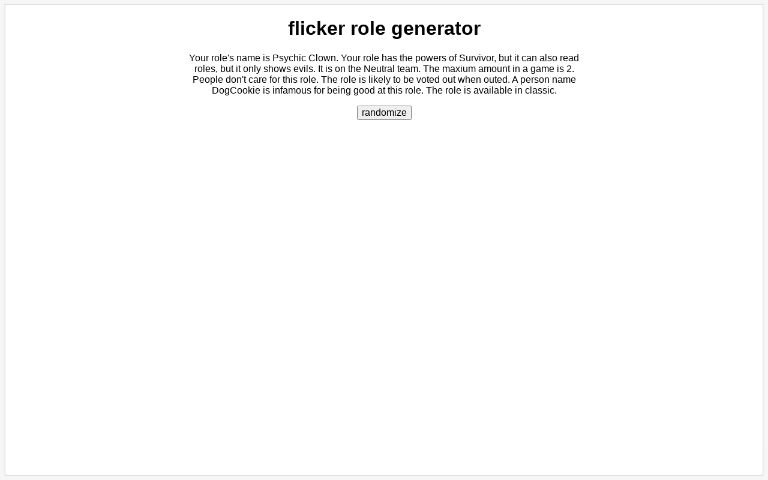 flicker role generator