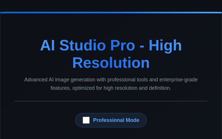 AI Studio Pro - High Resolution ― Perchance Generator