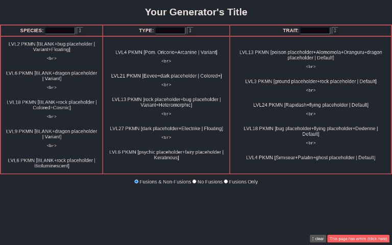 Minimal ― Perchance Generator