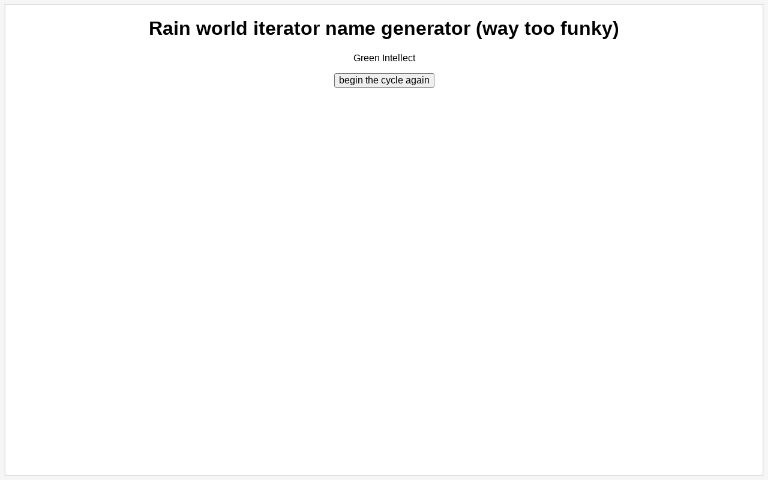 Rain world iterator name generator (way too funky)