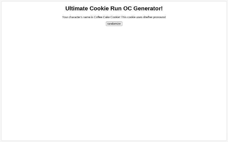 Ultimate Cookie Run OC Generator!