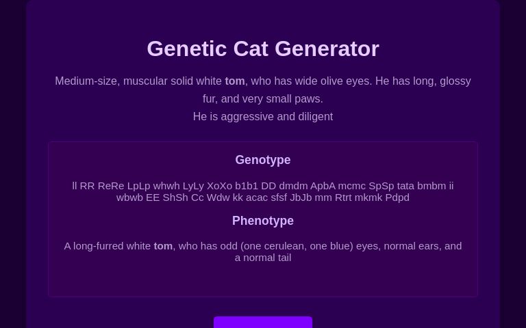 Genetic Cat Generator