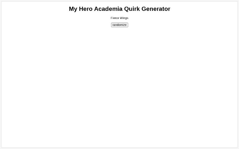 My Hero Academia Quirk Generator