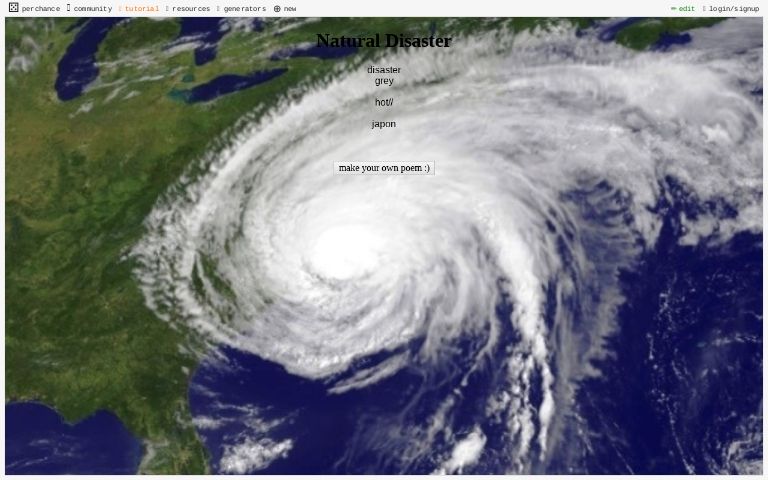 Natural Disaster ― Perchance Generator