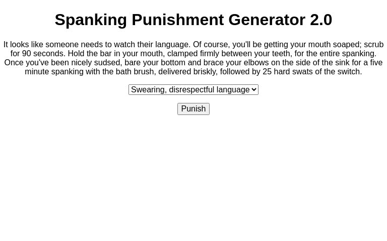 Spanking Punishment Generator 2.0